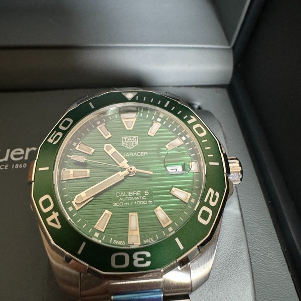 TAG Heuer Aquaracer Date HULK WAY201S.BA0927 Automatic Green Dial Watch ...