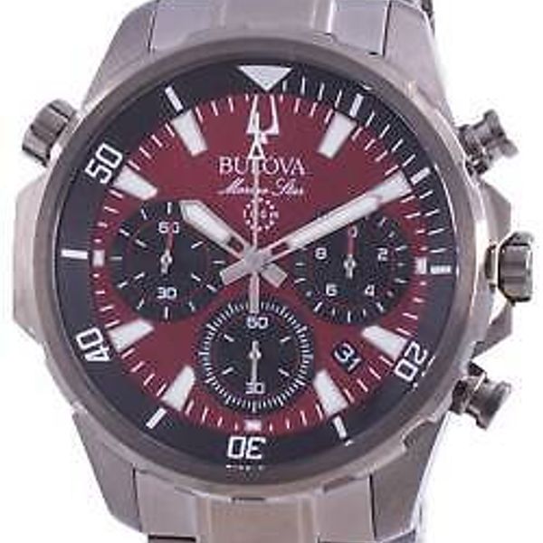 Bulova Marine Star Chronograph Quartz 98B350 100M Men's Watch ...