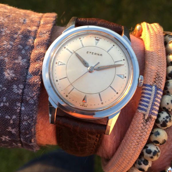 Stunning vintage 1950's Eterna cal 1407U 17J galvanic dial watch ...