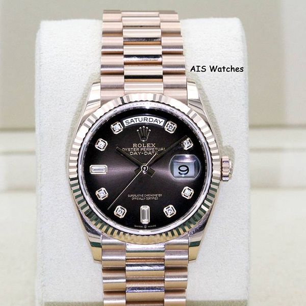 FSOT: Rolex 128235 DayDate 36MM DD36 EverRose Gold Brown Ombré-Diamond ...