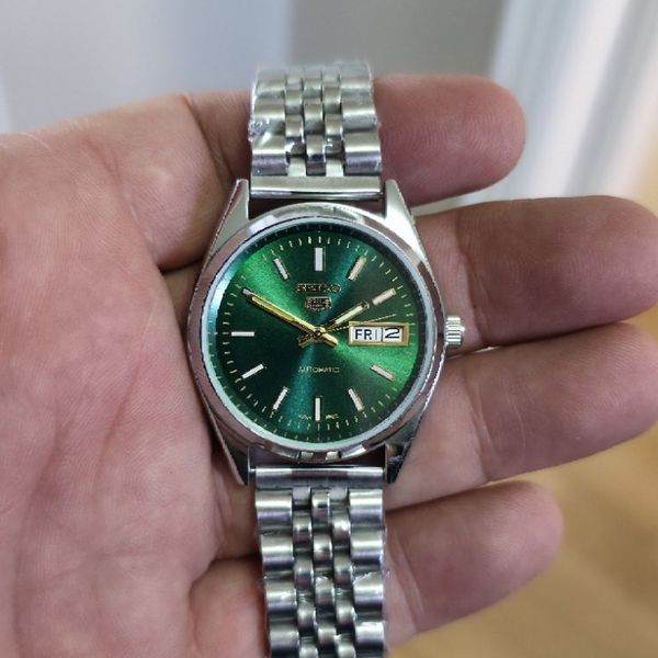 Vintage Orginal Seiko Sports 5 Stunning Emerald Green & Gold 6309A ...