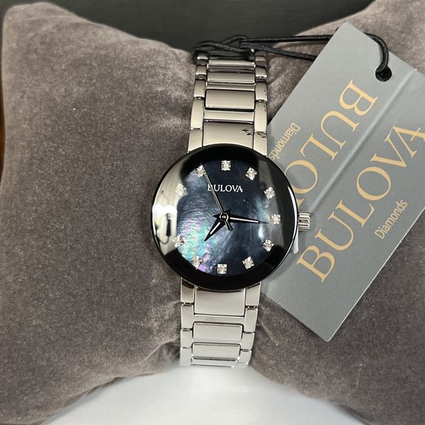 BULOVA Modern FUTURO MOP Diamonds 26mm Stainless Steel Watch - 96P172 ...
