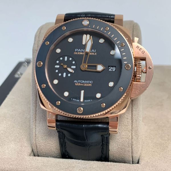 FS: Panerai 42mm Submersible 18k Rose Gold Pam00974 974 Aug 2020 ...