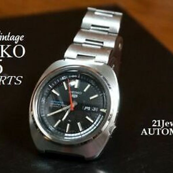 70S Vintage Seiko 5 Sports 7019-6030 21 Stone Self-Winding Automatic ...