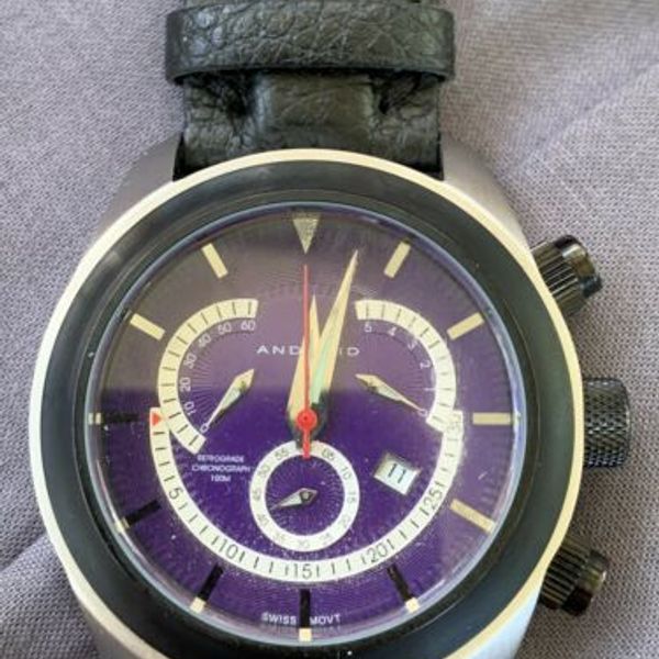 New Purple ANDROID Men's Ad443 Triple Retrograde Chronograph ETA G15 ...
