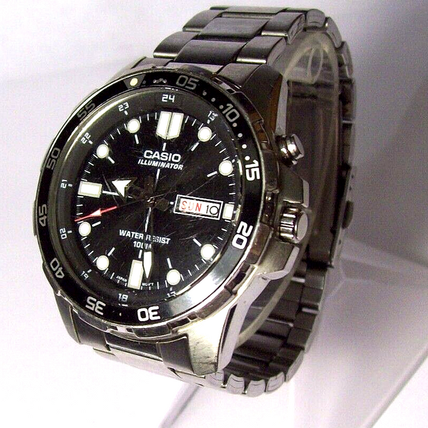 Casio Illuminator Diver Watch 5373 Day/Date Nice Blue Light Looks ...
