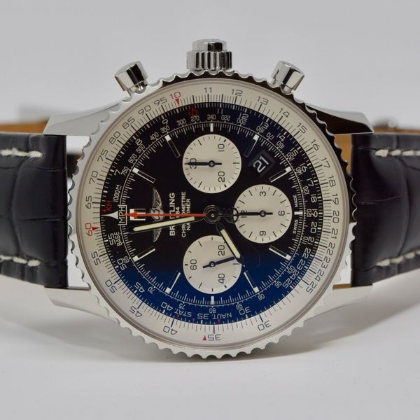 Breitling Navitimer B03 Rattrapante 45 Black Crocodile Strap AB031021 ...