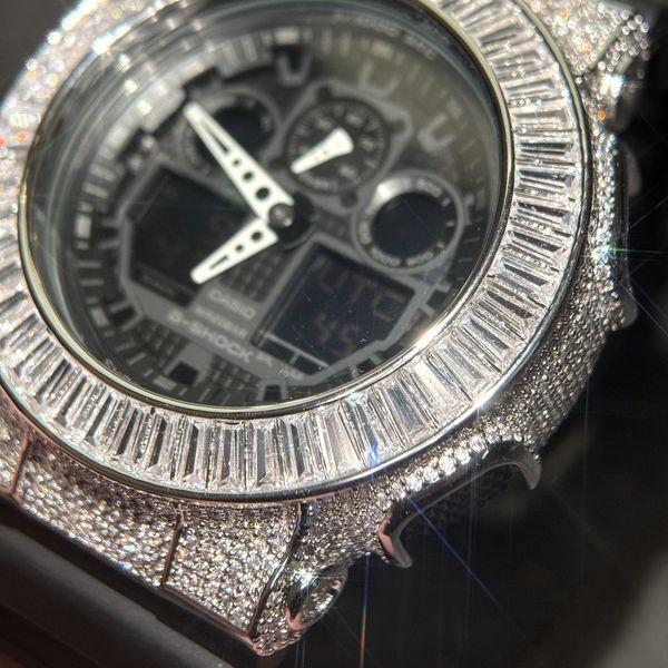 Custom Baguette Casio Iced Out G Shock Watch GA-100 Mens Watch ...