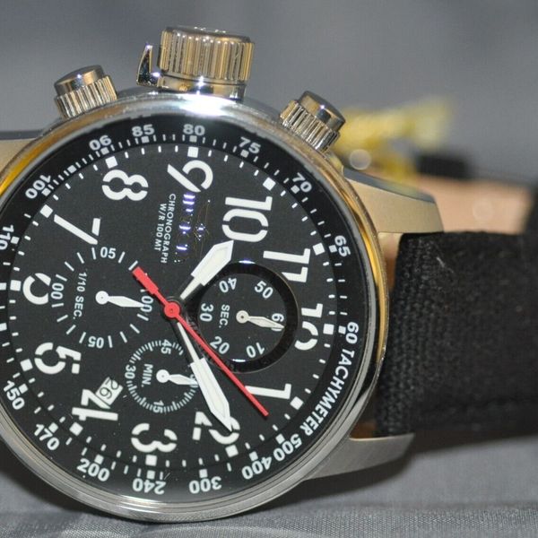 Invicta Men's I-Force Lefty Chronograph Black Dial Black Leather Watch ...