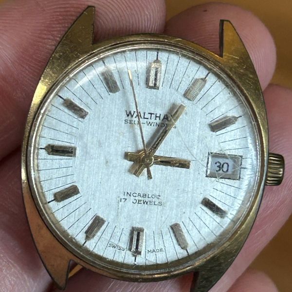 Vintage Menâ s Waltham Automatic Watch 17 Jewel Swiss Running ...