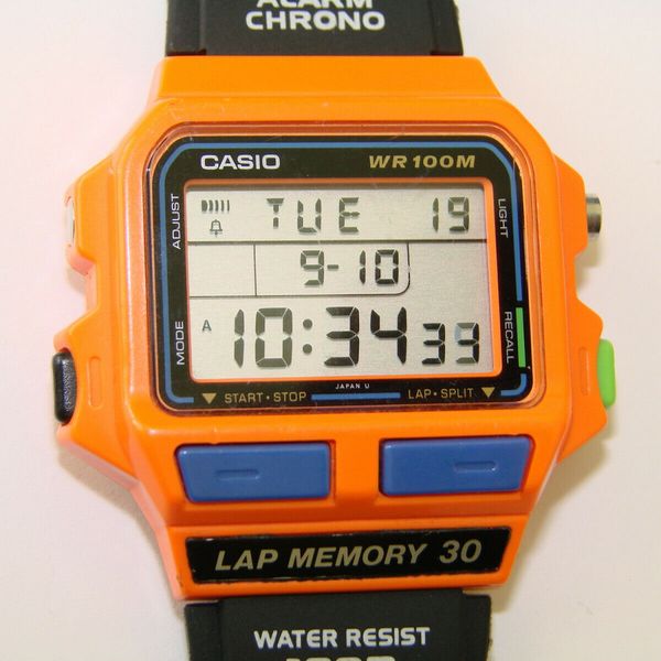 Casio SDB-500W LAP Memory 30 QW-863 very rare orange/pink color, Japan ...
