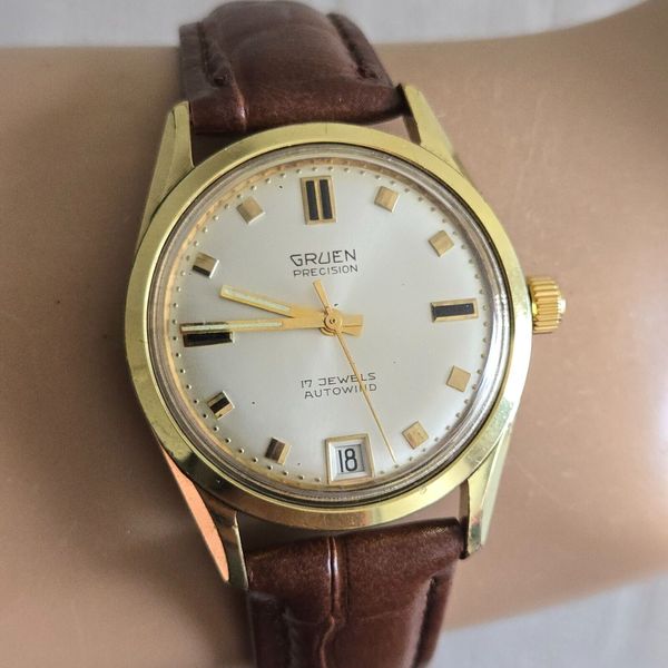Vintage GRUEN men's automatic watch Date cal.730CA swiss 1970s ...