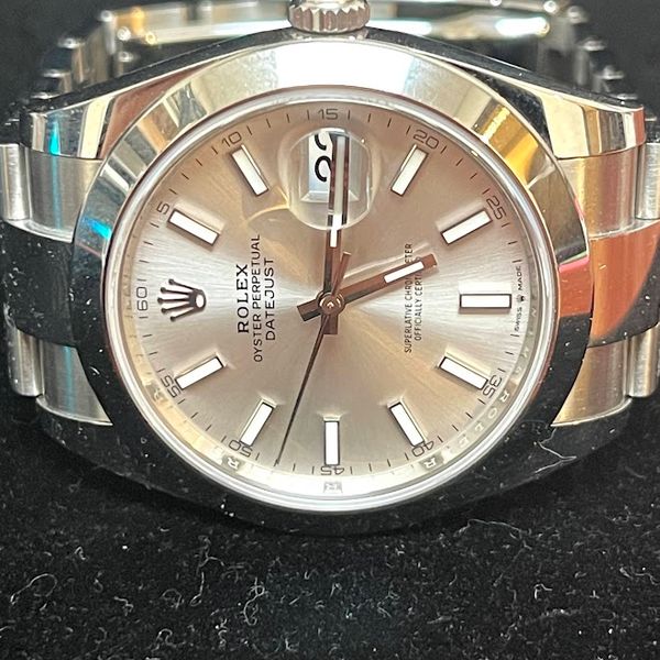 2021 Rolex Datejust 126300 Silver Stick Dial SS Oyster With Papers 41mm ...