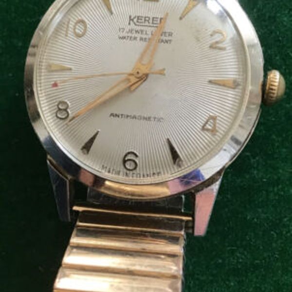 vintage kered mens watch 17 Jewel Lever Made In France Rolled Gold ...