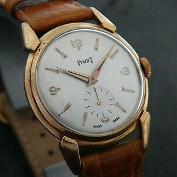 VTGE BEAUTIFUL PIAGET ART DECO 18K GOLD PLATED MEN WATCH. 1950s ...