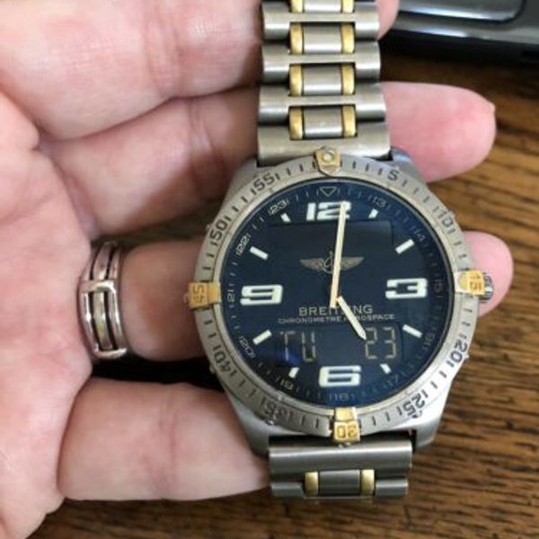 Breitling Chronometre Aerospace 40mm Watch Titanium Gold F75362 7 3/4 ...