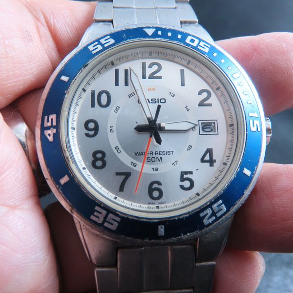 MTP-1298 Casio WR 50M Modern Blue Bezel Quartz Men Watch | WatchCharts ...