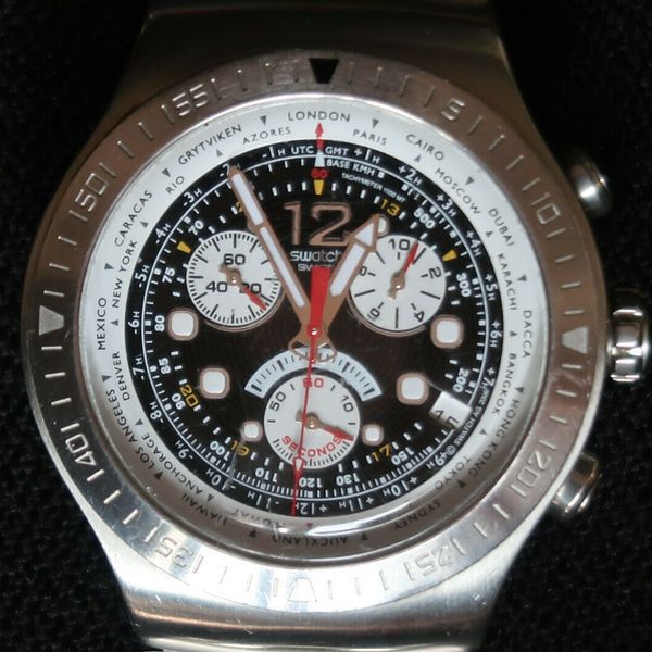 SWATCH IRONY CHRONOGRAPH WATCH SR936SW WITH STAINLESS STEEL STRAP A ...