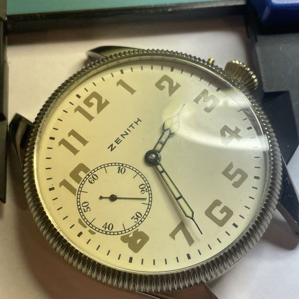 Zenith Pilot Type 52mm Vintage Pocket Watch Sized Movement For Parts Or ...