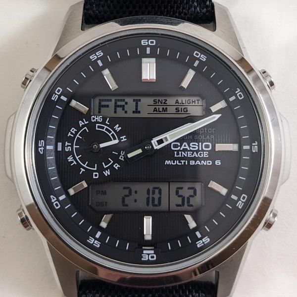 Casio LCW-M300D-1AJF Lineage SS Ani-Digi on SS Bracelet / Barton Strap ...