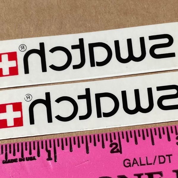 LOT of 2 - SWATCH WATCH Logo STICKER - REVERSE | WatchCharts Marketplace