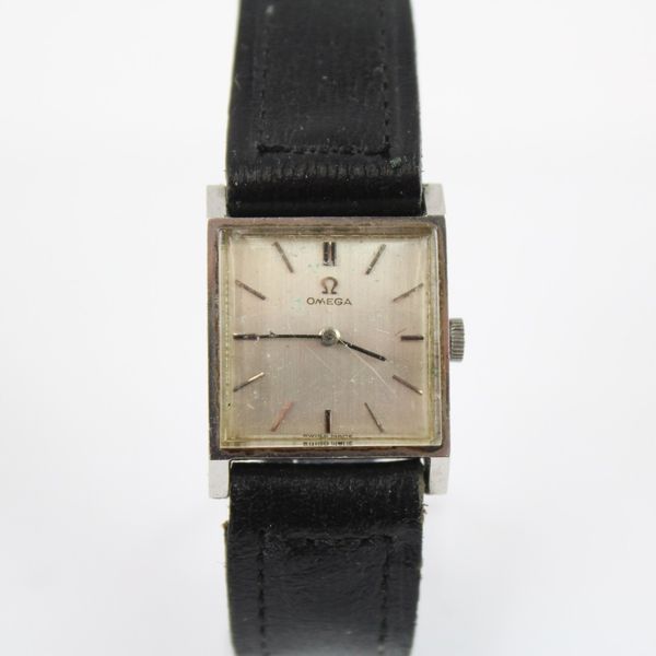Mens Vintage Omega Tank Style Dress Watch Hand Wind w/ Original Box ...