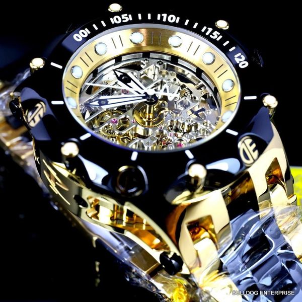 Invicta Reserve Venom Fusion Shutter Gold Plated Black Automatic 51mm ...