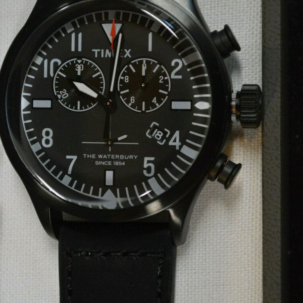 Timex + Todd Snyder + Red Wing Watch "The Waterbury" Chronograph Black ...
