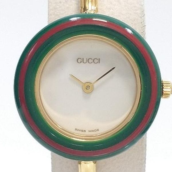 【Working】Beautiful GUCCI Gucci Gold change bezel ladies watch - 12 ...
