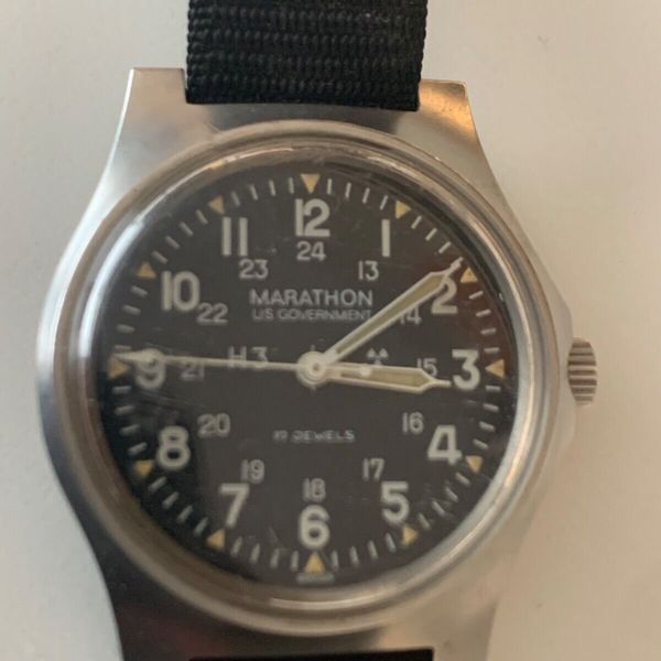 Vintage Marathon GG-W-113 Military Watch Hand Winding US government 17 ...