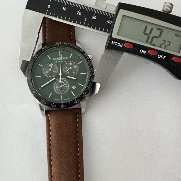 Zeppelin Night Cruise Chronograph Tachymeter Green Dial 100M Mens Watch ...