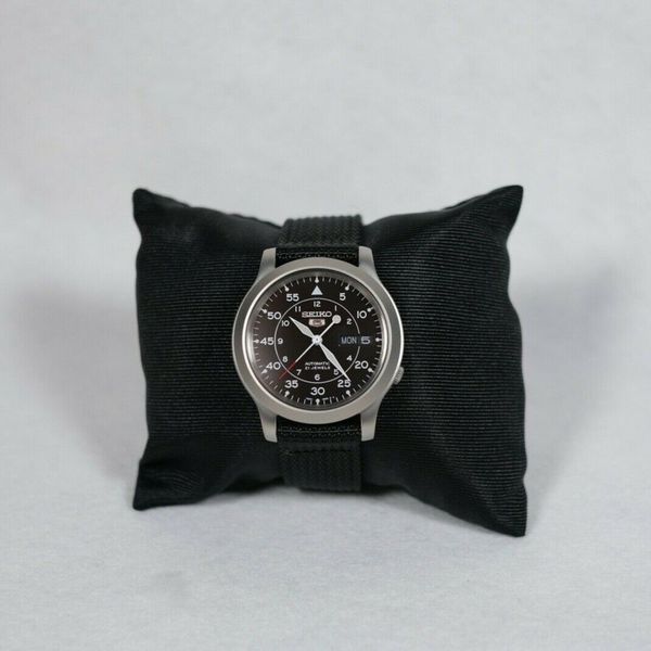 Seiko Men's SNK809 Seiko 5 Automatic Stainless Black Strap MINT w/ Box ...