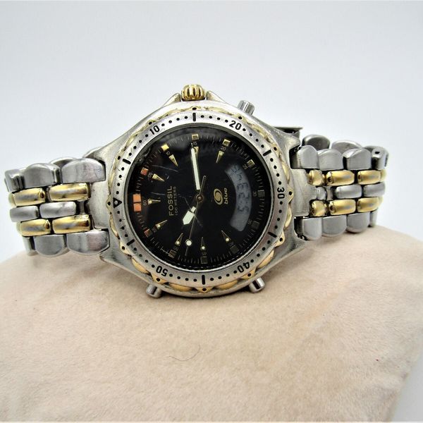 Beautiful Rare Fossil Blue AM-3147 Anolog Digital Chronograph 10 ATM ...