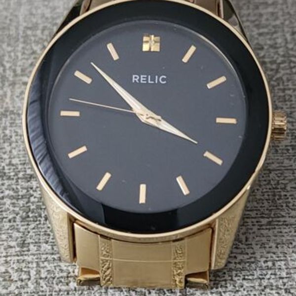 Relic By Fossil Mens Gold Tone Stainless Steel Bracelet Watch Zr77273 ...