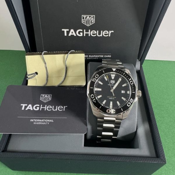 TAG Heuer Aquaracer -WAY101A.BA0746 Men's Black Watch | WatchCharts ...