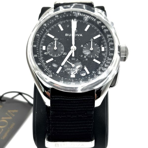 Bulova Lunar Pilot Archive Series 96A225 Black 45mm 6-Hand Chronograph ...