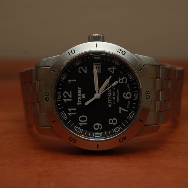 ** Sold ** Traser Classic Automatic - black faced tritium diver - CONUS ...