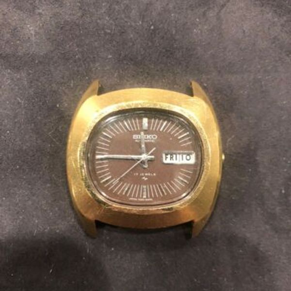 Vintage Seiko 7006-5000 Gold Plated Watch Brown Dial. Automatic 17J Day ...