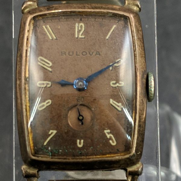 Vintage Womans Bulova Wristwatch 17 Jewels Copper Bronze Dial Watch ...