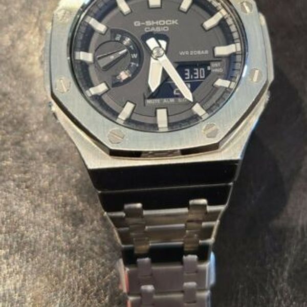 Casio G SHOCK "Casioak" Full Stainless Steel Mod CA-2100 AP Royal Oak ...