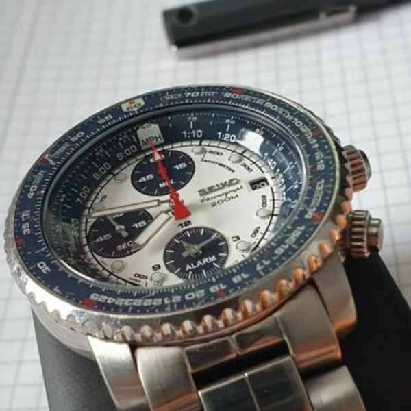 Seiko Flightmaster Blue Panda 413 + New Bezel | WatchCharts