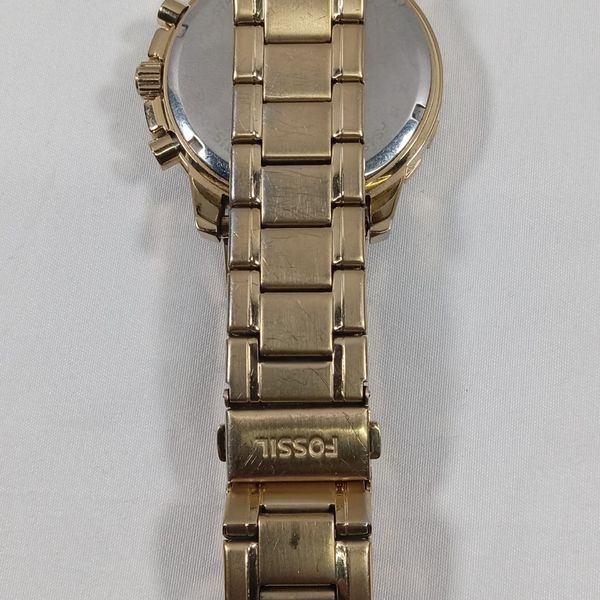 Fossil Dean FS4867 Stainless Steel Chronograph Quartz Watch Gold ...