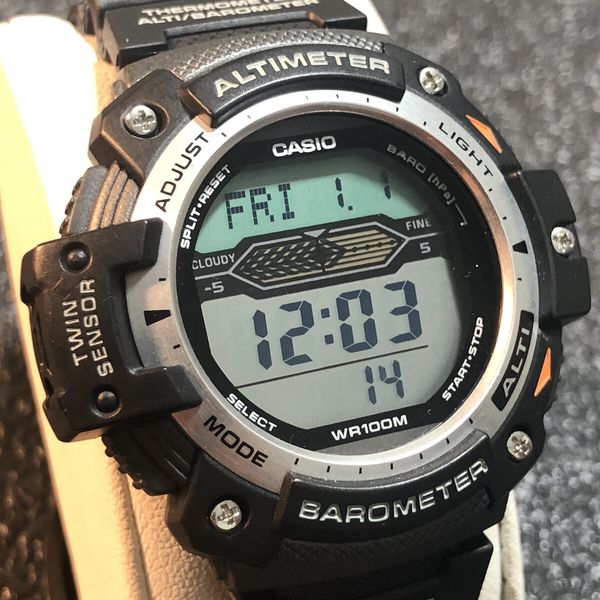 Casio Illuminator 3202 Digital WR100M 5 Alarm World Time Barometer ...