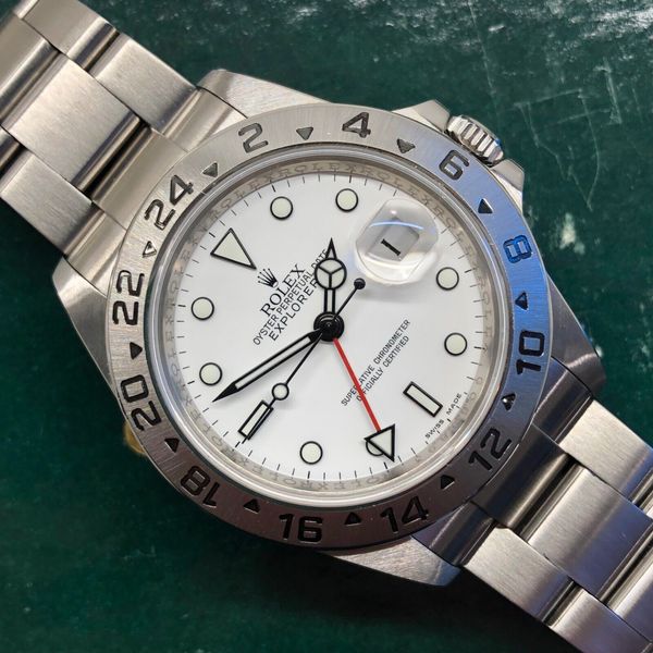 Rolex Explorer II 16570 White Dial Caliber 3186 Oyster Steel Wristwatch ...