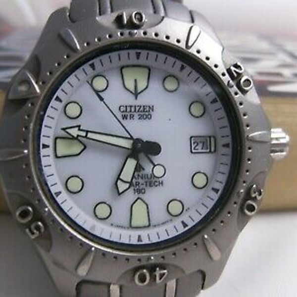 Citizen Eco-Drive Men's WR 200M Titanium Solar Tech 180 Watch W/Date ...