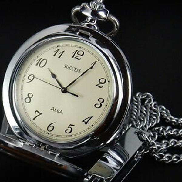 Working Seiko Alba Success Quartz 45mm Pocket Watch V702 from Japan ...