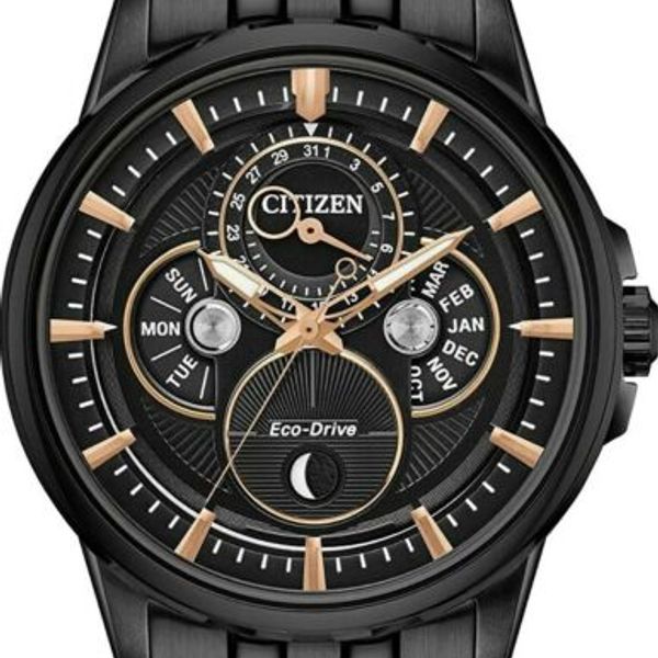 Citizen Calendrier Multifunction Black Dial Black-plated Men's Watch ...