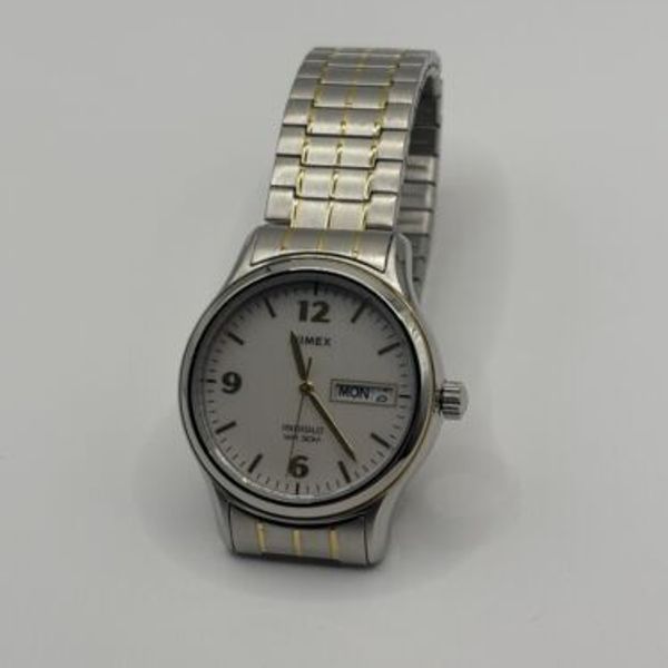 Timex Indiglo Calendar Watch CR2016 Cell Gold Face WR-30-M Running ...