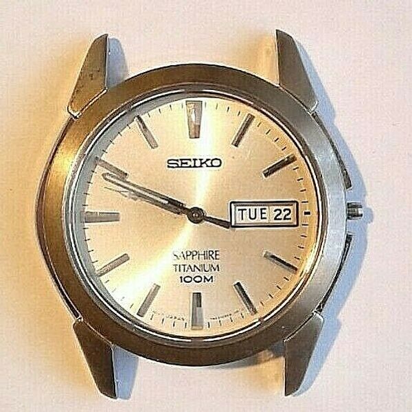 Vintage watch seiko sapphire titanium 100m quartz movement seiko 7n43c ...