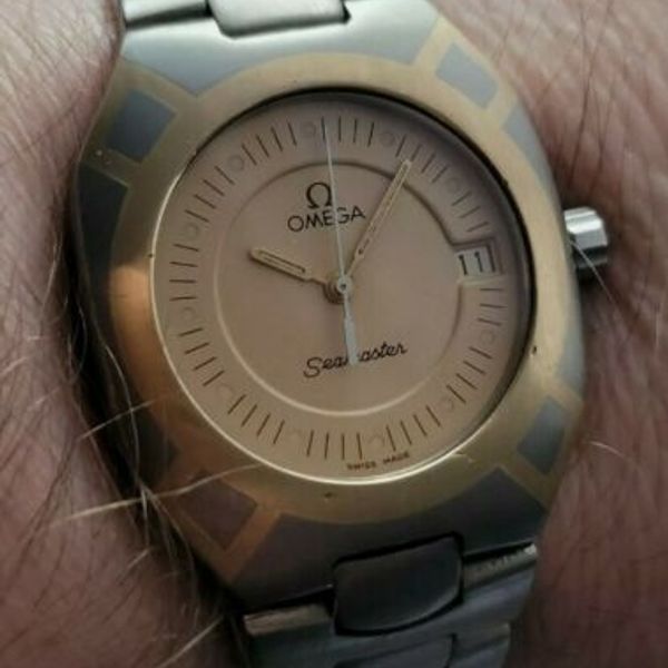 Omega Seamaster Polaris Titane Titanium and gold inlay Men Watch ...
